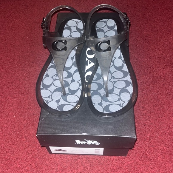 Coach | Shoes | Coach Black Jelly Sandals Size 7 | Poshmark
